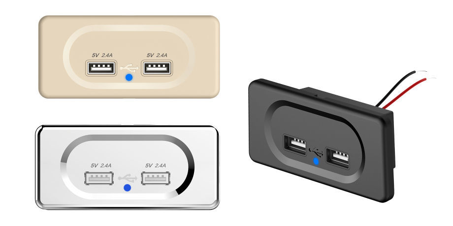 4.8A Output Bus Coach USB Charger 12-24V Double Socket Factory ...