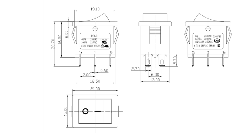 China Rocker switch, Multiple power 10A/20A waterproof defond on off ...