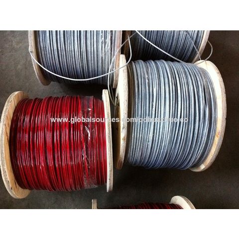 China Galvanized steel wire rope, PVC coated , 7x19 structure, ISO 9001 ...