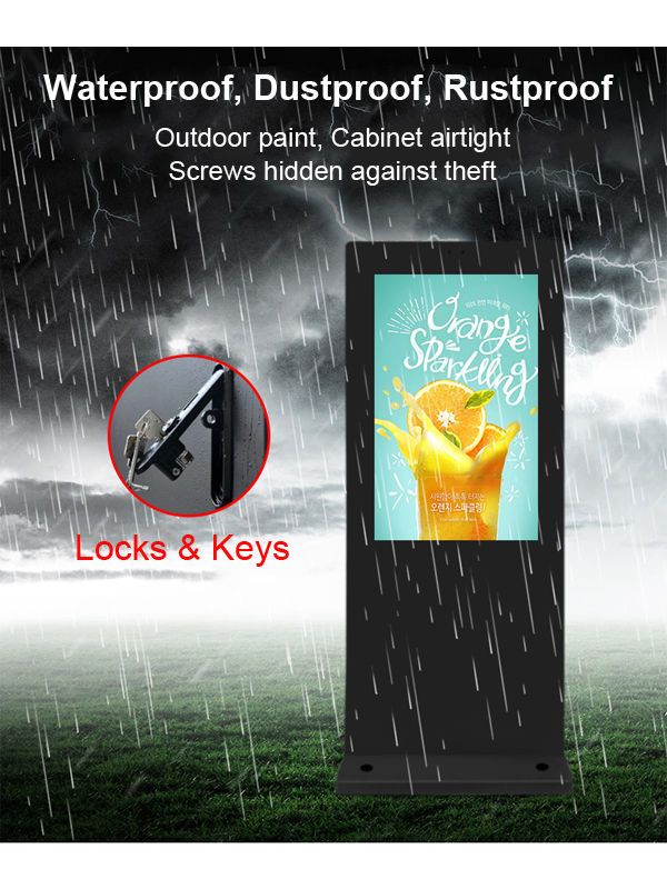 Wifi digital signage outdoor 65 inch IP55 with high brightness, digital ...