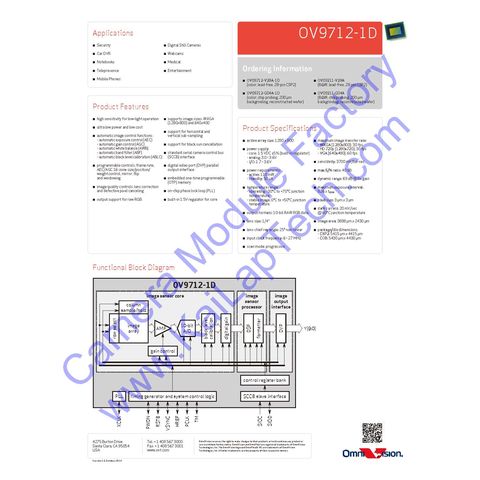 Hong Kong SAR KLT-P9K-OV9712 V1.0 OV9712 DVP Parallel Interface Fixed ...