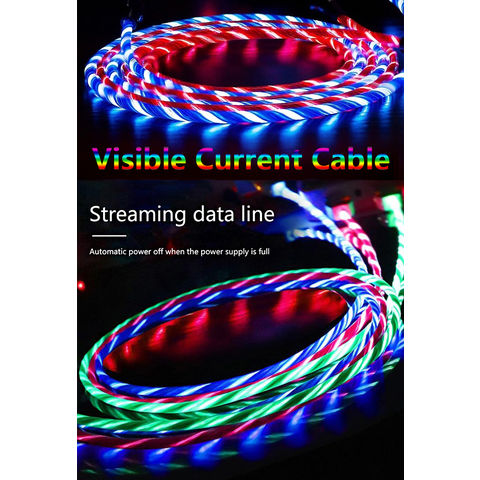 China Flowing Visible LED Light USB Quick Charging Data Sync Cable For ...