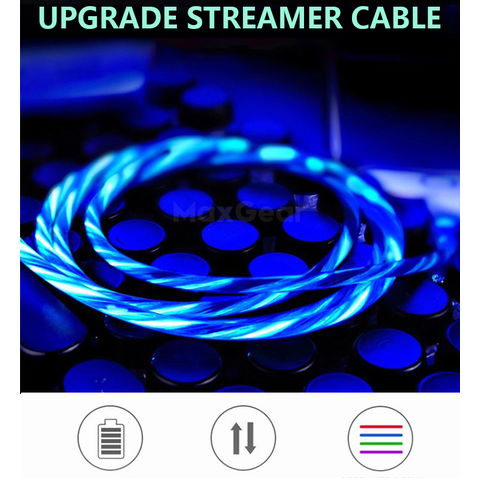 China Flowing Visible LED Light USB Quick Charging Data Sync Cable For ...