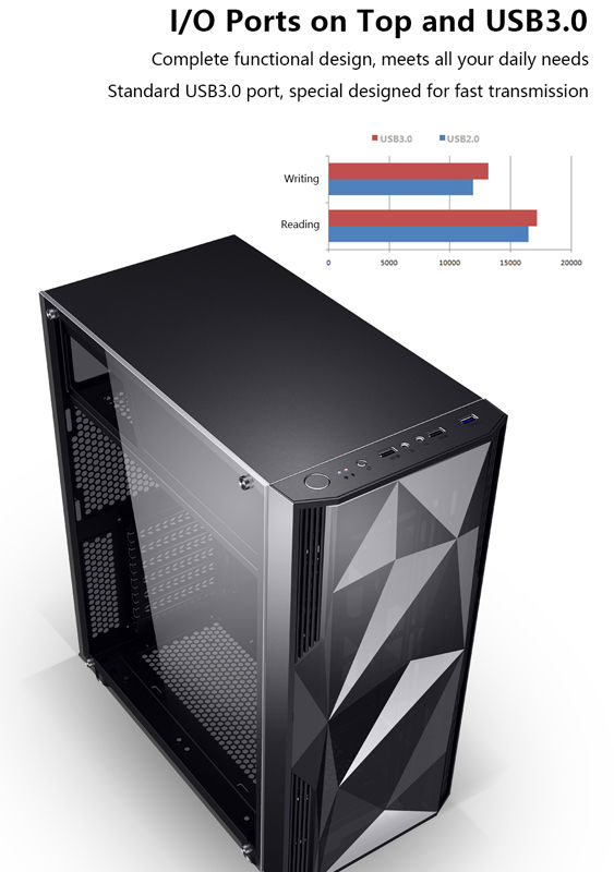 China SAMA acrylic ATX hot selling tempered glass gaming pc case on ...