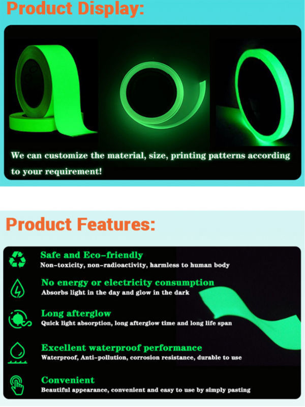 China Hot sale products luminous tape pvc night glow vinyl wrap glow in ...