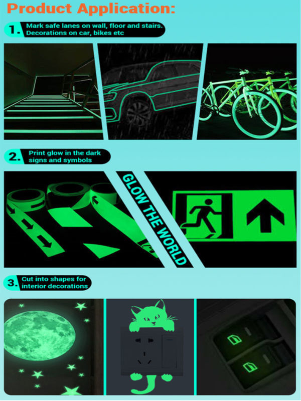 China Hot sale products luminous tape pvc night glow vinyl wrap glow in ...