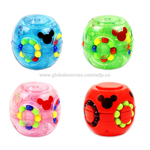 China Spinning fidget toys Creative finger gyro light cube toy magic ...