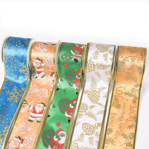 China Customized Design Wired Satin Christmas Decorative Ribbons for ...