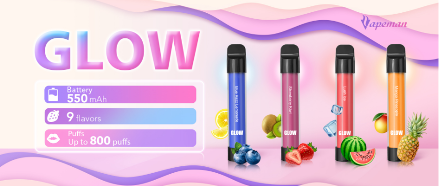 Disposable Vaporizer Vapeman Glow LED Vape with Adjustable Airflow ...