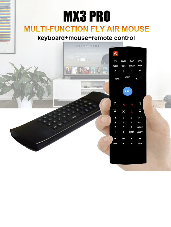 China MX3 Pro Automatic pairing codes IR learning Remote Control 2.4GHz ...