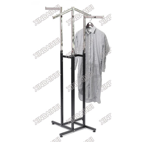China Clothing Rack - Black 4-Way - Straight & Slanted Arms with Black ...