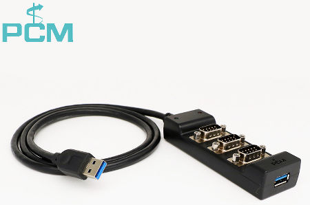 China USB to Serial Hub USB3.0 Extender Cable with RS-232 Port * 3 on ...
