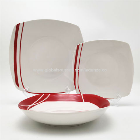 China China wholesale 18pcs square shape ceramic porcelain dinner set ...