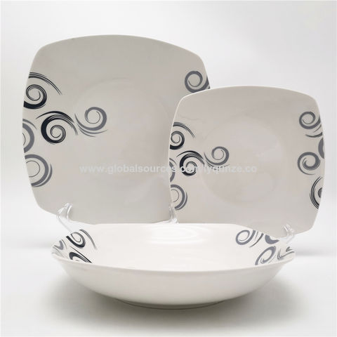 China China wholesale 18pcs square shape ceramic porcelain dinner set ...