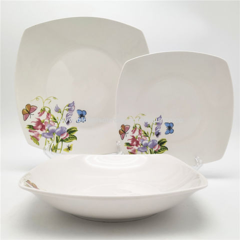 China China wholesale 18pcs square shape ceramic porcelain dinner set ...