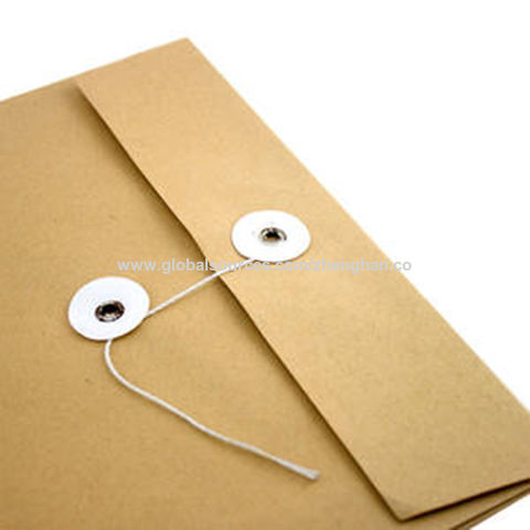 China LOGO printed recycled kraft paper document file wallet with ...