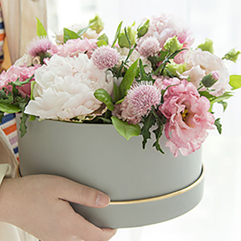 China Luxury Round Posy Box Waterproof Recyclable Cardboard Flower ...