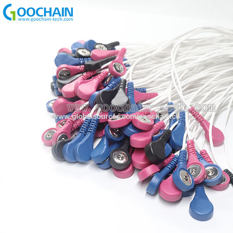China 1 body 5 guide button type medical cable, Mini5p usb ECG EKG ...