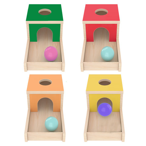 China Montessori Wooden Toy Ball Drop Box Permanence Target Box with ...