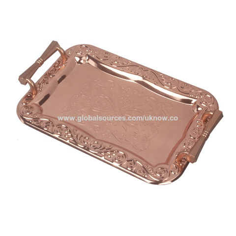 China Hot Selling Practical Serving Metal Stainless Steel Tray With ...