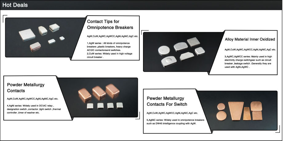 China Electrical Contact Points Contact tips rivet powder Metallurgy ...