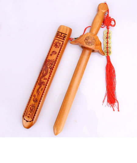 China Cinnabar Peach Wood Sword Ornament Peach Wood Handicraft Pendant ...