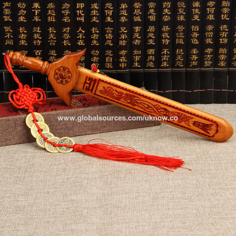 China Cinnabar Peach Wood Sword Ornament Peach Wood Handicraft Pendant ...