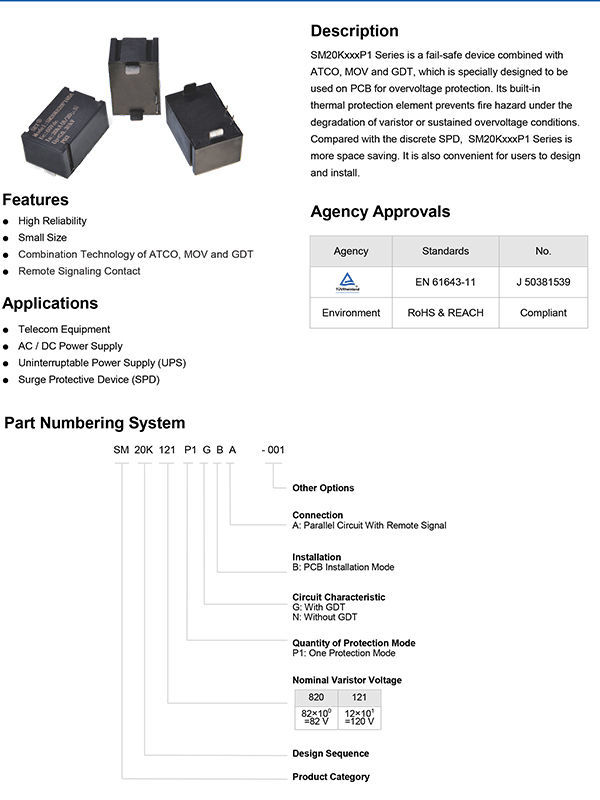 China 56 ~ 100 VDC SPD-M SM34SxxxP1 surge protection device surge ...