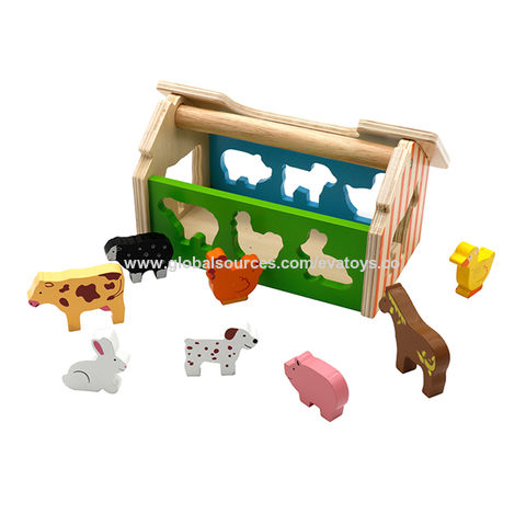 China Montessori educational play set wooden animal shape sorter for ...