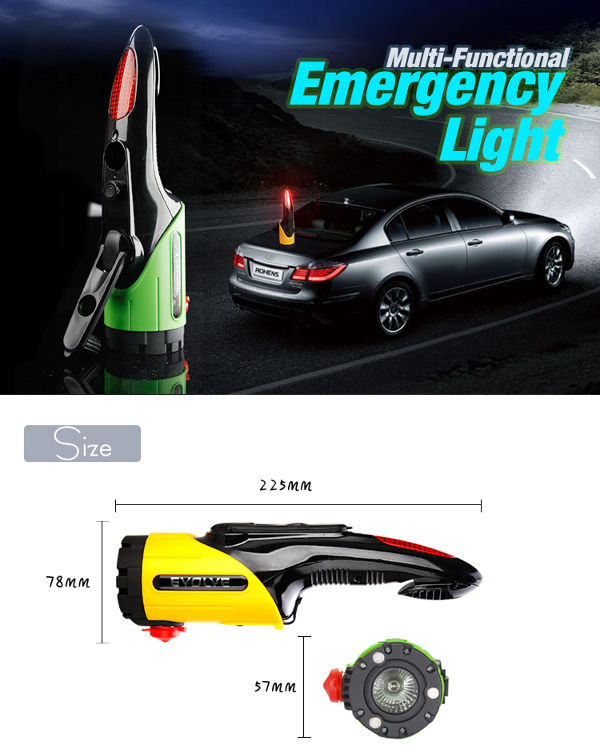 Multifunction car tool hand crank automobile Emergency flashlight with ...