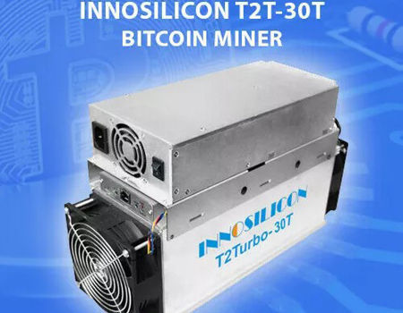 USED Innosilicon T2T 30T sha256 asic miner T2 Turbo 30Th/s bitcoin BTC Mining machine with psu ...
