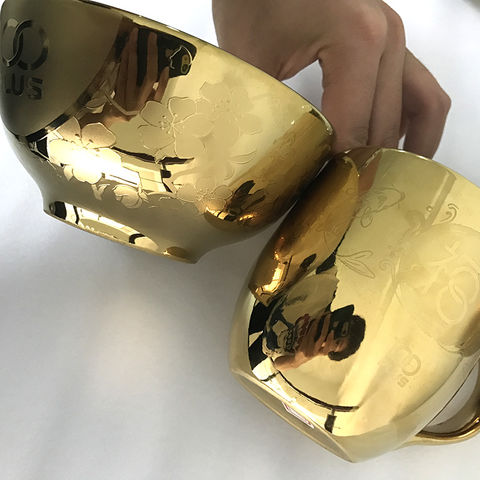 China Custom design promotional gold ceramic dinner bowls on Global ...