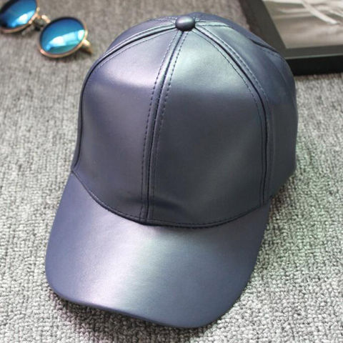 China Macaroon leather light plate solid color baseball cap hip hop ...
