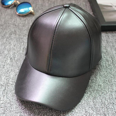 China Macaroon leather light plate solid color baseball cap hip hop ...