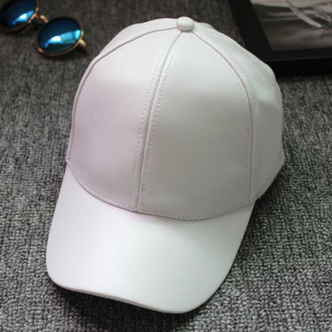 China Macaroon leather light plate solid color baseball cap hip hop ...