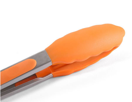 China Silicone Tong 9 Inch Hangable Stainless Steel Non-slip Cooking ...