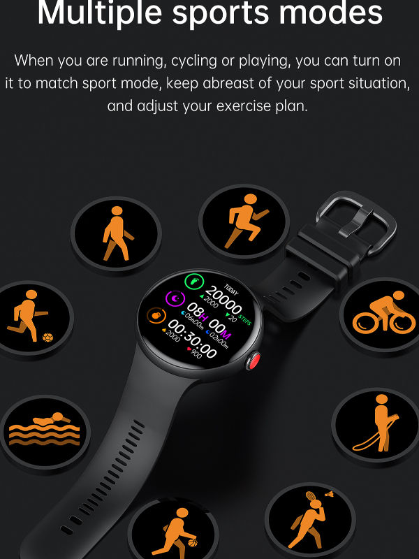 AMOLED Smartwatch Encoder Fitness Bracelet Watch Women Heart Rate ...