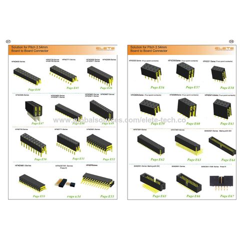 China Dual Rows Board Spacer Right Angle male pin header connector on ...