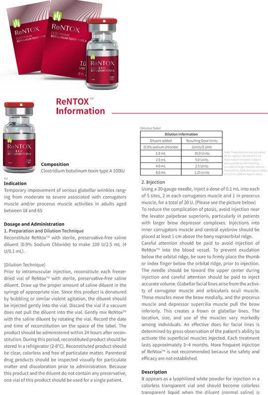 China Kroea origin innotox 50u botox injections botulinum toxin type a ...