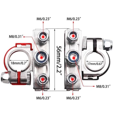 China Heavy Duty Top Post 3 Way Battery Terminal Connectors Positive ...