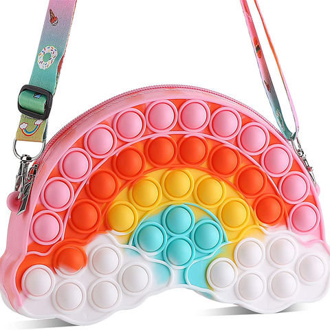 China Pop It Bag New Silicone Rainbow Cloud Christmas Shoulder Bags ...