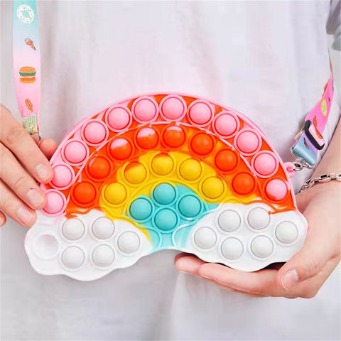 China Pop It Bag New Silicone Rainbow Cloud Christmas Shoulder Bags ...