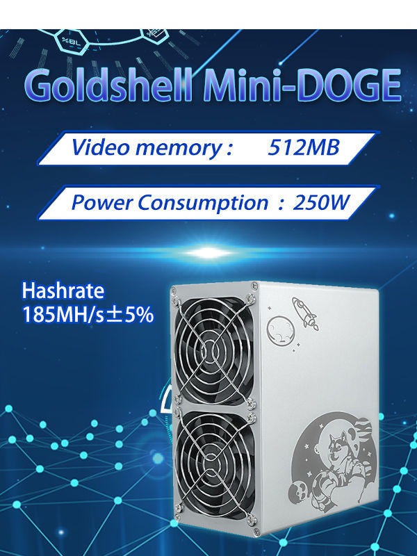 China Gold shell Asic Miner 185M Hashrate doge mini doge mining with ...
