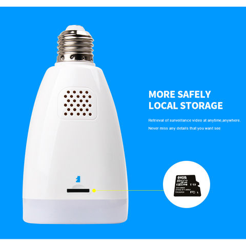 China 1080P Wifi Light Bulb Security Hidden Spy Camera 360 Degree ...