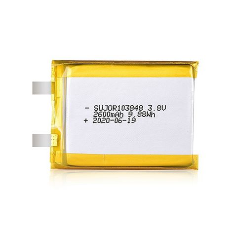 China SUJOR high quality polymer lithium battery 103848 2600mAh 3.8V ...