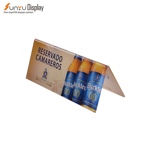 China Advertising Display Brand Acrylic V Shape Sign Holder Table Tent ...