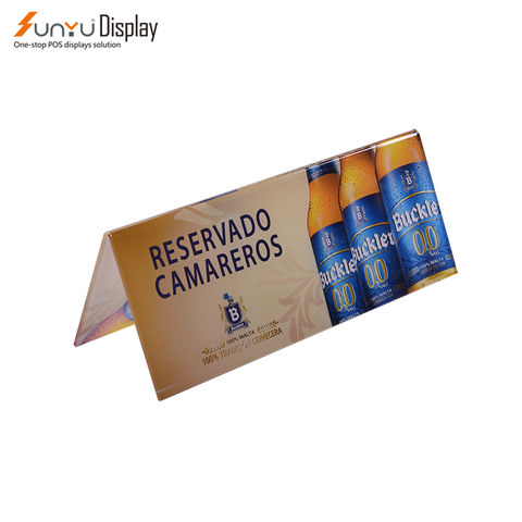 China Advertising Display Brand Acrylic V Shape Sign Holder Table Tent ...