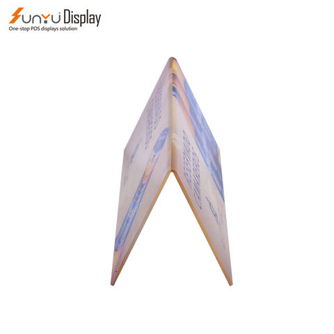China Advertising Display Brand Acrylic V Shape Sign Holder Table Tent ...