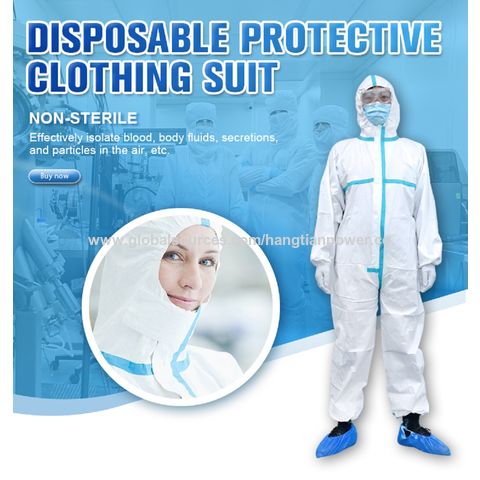 China OEM EN14126 Type 5/6 Protective Suit Coverall Overall Disposable ...