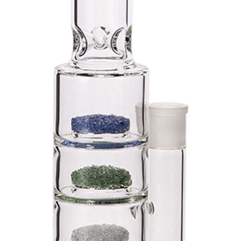 China Fashion design Water glass bong 11.8″ Triple Color Fritted Disc ...